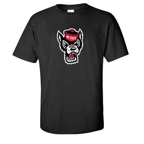 Nc State Wolfpack Black Wolfhead T Shirt Red And White Shop