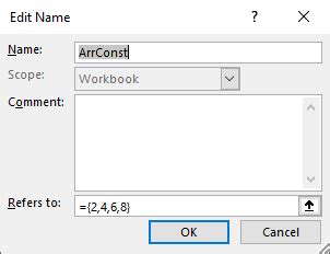 Excel Get Element From Array Constant Stack Overflow