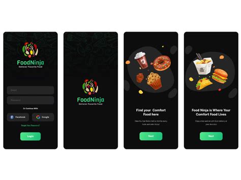 Food Delivery UI Kit For Figma Dark Mode Upwork
