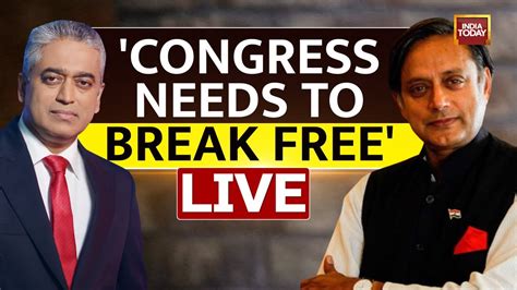 Shashi Tharoor Interview With Rajdeep Sardesai Live Congress