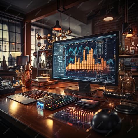 a computer monitor with a graph showing the graphs of the graph premium ai generated image