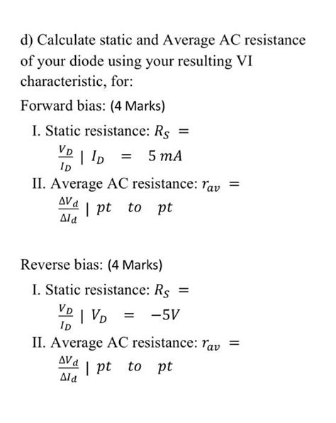 Solved D Calculate Static And Average AC Resistance Of Your Chegg