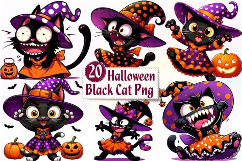 Halloween Black Cat Clipart Graphic By Dreamshop · Creative Fabrica