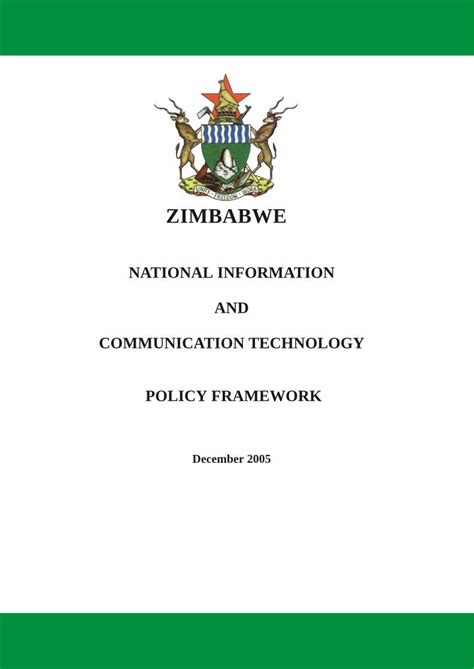 Pdf Zimbabwe National Ict Policy Framework Dec2005 Dokumentips