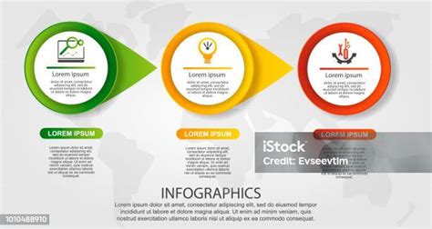 현대 벡터 일러스트 레이 션 3d 3 요소와 화살표 Infographics의 서클의 템플릿 3 단계 다이어그램 웹 디자인 프레