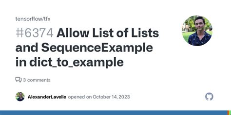 Allow List Of Lists And SequenceExample In Dict To Example Issue