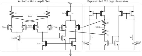 Variable Gain Amplifier And Exponential Voltage Generator Schematics Download Scientific Diagram
