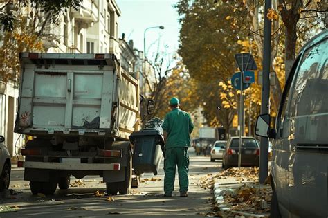 Premium Photo In A Residential Area Garbage Collection Workers Are Operating Garbage