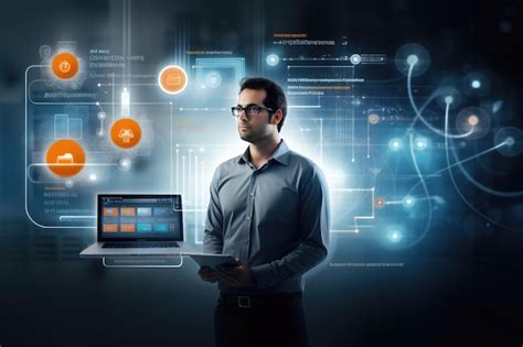 Premium Photo Portrait Of A Programmer In The Modern Computer World