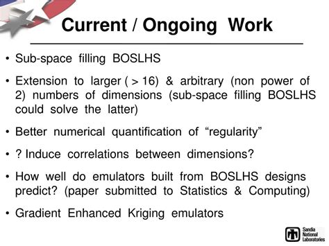 Ppt Progress Towards Nested Space And Sub Space Filling Latin Hypercube Sample Designs