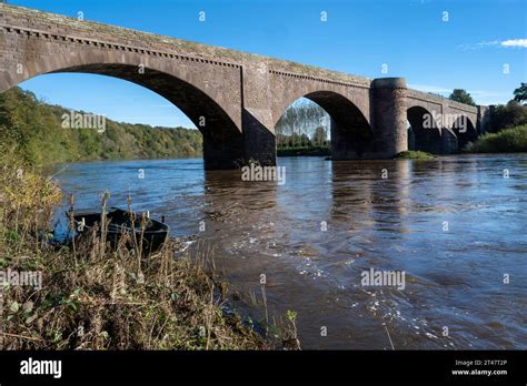 Ladykirk And Norham Bridge Across The River Tweed At Norham Berwick