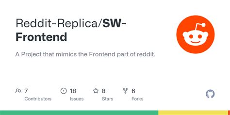 Github Reddit Replicasw Frontend A Project That Mimics The Frontend