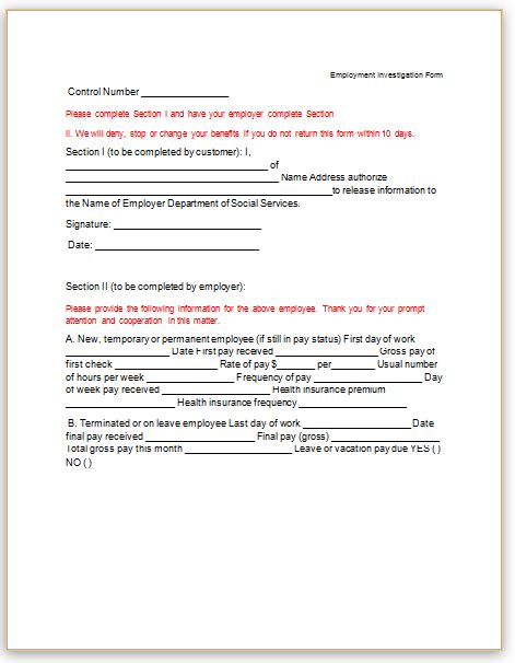 Employment Verification Letter Template Free Word