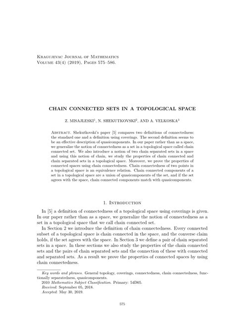 pdf chain connected sets in a topological space