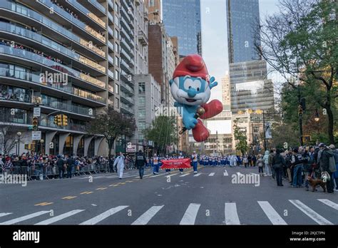 Papa Smurf Of The Smurfs Balloon Flown During 96th Macys Thanksgiving