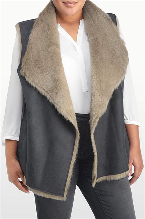 13 Luxe Looking Plus Size Suede Faux Fur Vests Stylish Curves
