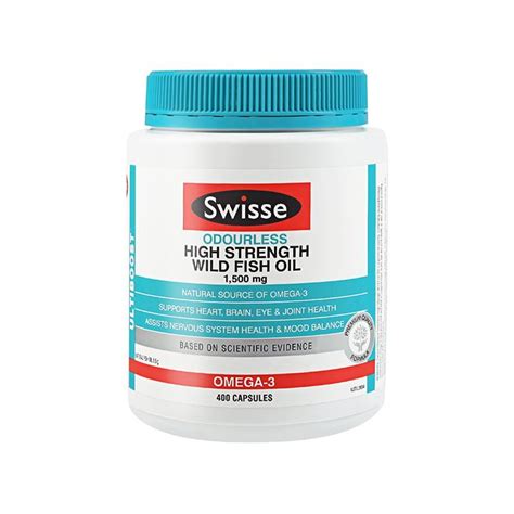 奥格丽母婴全球进口货源 澳洲swisse瑞思 无腥味大鱼油 400粒1500mg 澳洲版