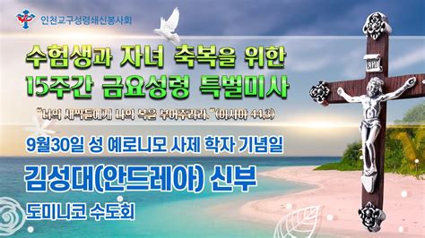 인천교구성령쇄신봉사회 930수험생과자녀축복을위한15주간금요성령특별미사 제8주차 미사집전강의김성대안드레아 신부 인천교구성령기도회 Youtube