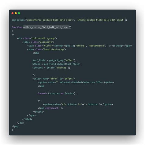 Creating Custom Bulk Edit Options In WooCommerce Wibble Web Design Development