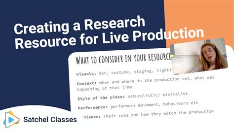 Creating A Research Resource For Live Production English Satchel Classes Youtube