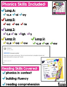 Long Vowel Interactive Reading Passages By A Teachable Teacher TpT