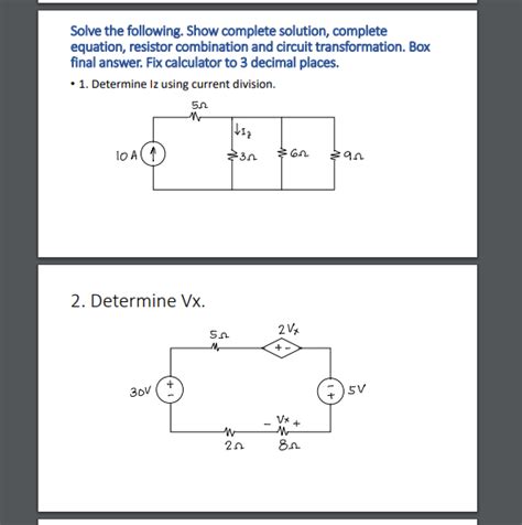 Solved Solve The Following Show Complete Solution Complete