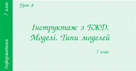 Інструктаж з БЖД Моделі Типи моделей Презентація Інформатика