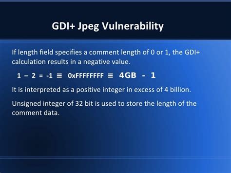 Microsoft Gdi Jpeg Integer Underflow Vulnerability