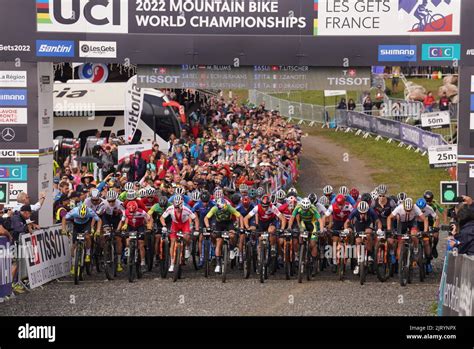 Start Race In Uci Mountain Bike World Championships In Les Gets