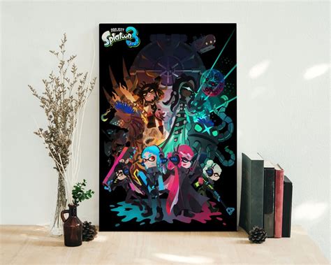 Splatoon Poster Inklings Wall Art Premium Canvas Print Game Etsy
