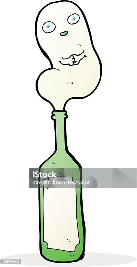 Hantu Kartun Dalam Botol Ilustrasi Stok Unduh Gambar Sekarang