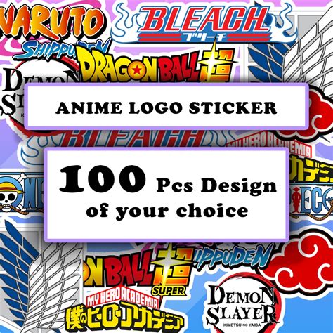Jaydine Creative 100pcs With Plastic Anime Logo Sticker Reseller