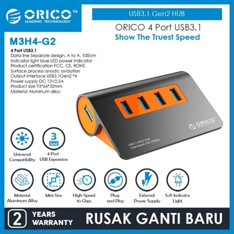 Jual Orico M3h4 G2 4 Port Usb3 1 Gen2 Hub Shopee Indonesia