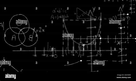 Digital Image Of Mathematical Equations And Shapes Floating Against