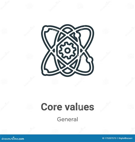 Core Values Outline Vector Icon Thin Line Black Core Values Icon Flat