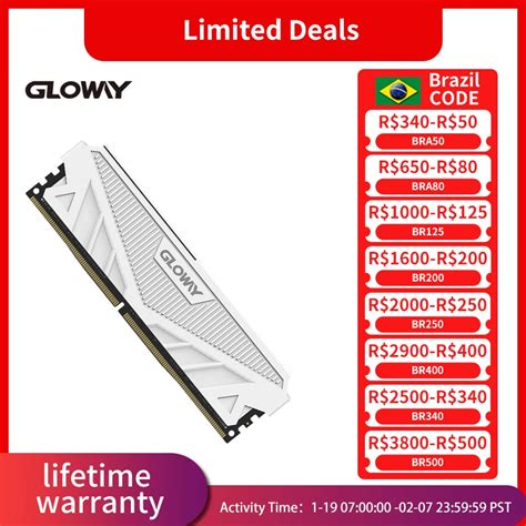 Gloway Memoria Ram Ddr4 16gb 3200mhz 32gb 8gbx2 16gbx2 Memória De Dissipador De Calor De