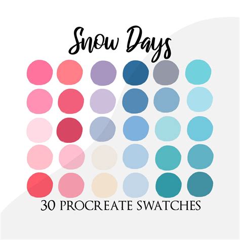 Procreate Palette Swatches Procreate Color Palette Winter Etsy