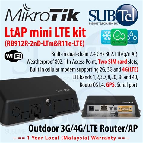 MikroTik LtAP Mini LTE Kit Small Weatherproof Wireless AP With International LTE Modem Two