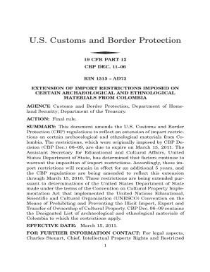 Fillable Online Cbp CFR PART CBP DEC Cbp Fax Email Print PdfFiller
