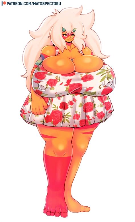 Rule 34 Barefoot Breast Expansion Dress Floral Print Gem Species Gigantic Breasts Horns Huge