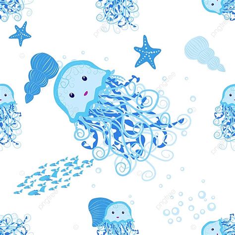 해파리 원활한 메두사 패턴 젤리 배경 동물 바다 물고기 배경 일러스트 및 사진 무료 다운로드 Pngtree