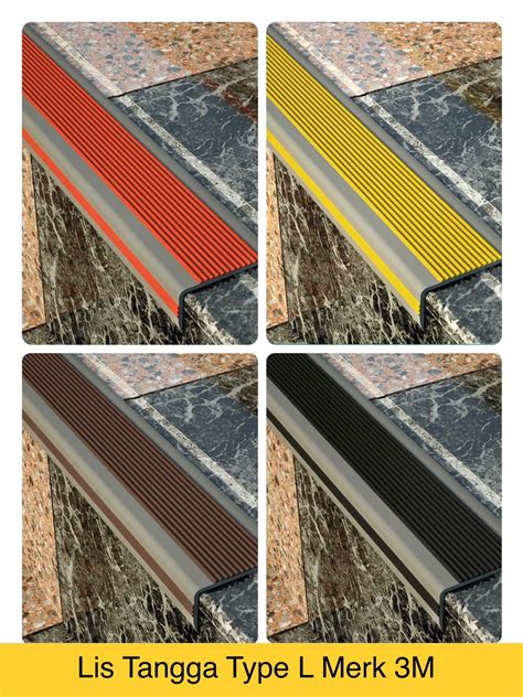 Lis Tangga Pengaman Anti Slip Tangga 3M Doubletape Step Nosing Karet
