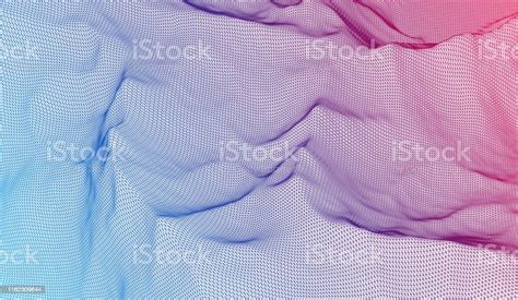 빅 데이터 추상적인 디지털 환경 와이어 프레임 풍경 배경입니다 0명에 대한 스톡 벡터 아트 및 기타 이미지 0명 3차원 형태 곡선 Istock