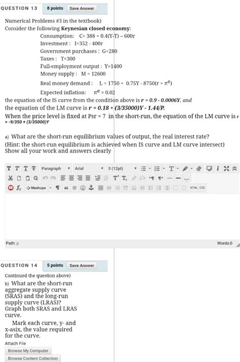 Solved QUESTION Points Save Answer Numerical Problems Chegg