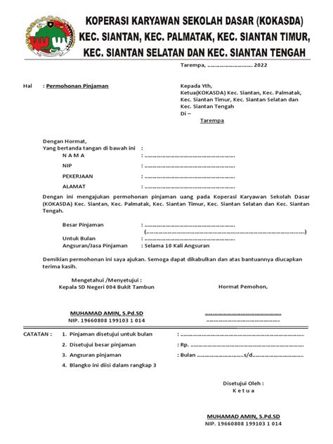 Formulir Pinjaman Pdf