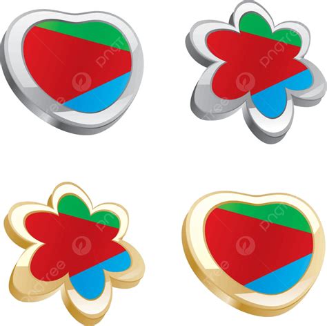 Eritrea Flag In Heart And Flower Shape State Sign Map Vector State Sign Map Png And Vector