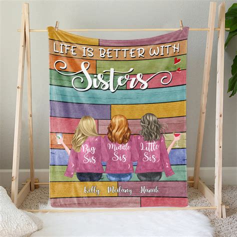 Up To 7 Sisters Life Is Better With Sisters Blanket Personalized
