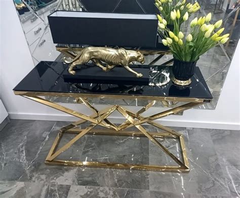 Nowoczesna konsola glamour złota lustro PREMIUM oficjalne archiwum Allegro