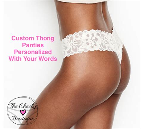 Custom White Thong Panties Personalized With Your Words The Cheeky