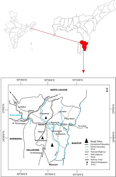 Map Of The Study Area Showing Study Sites Download Scientific Diagram